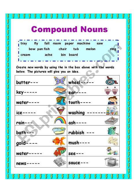 Compound Nouns Esl Worksheet By Elle