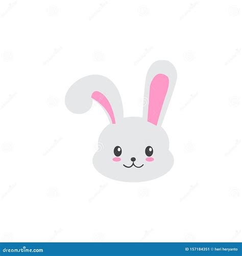 Icono Lindo Del Gráfico De Los Vectores Del Conejo Ejemplo De La Cara