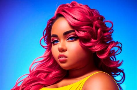 Premium AI Image Fat African American With Big Breasts Portrait Of