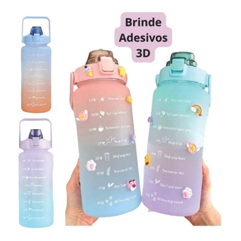 Garrafa de Água Squeeze Motivacional Adesivos 2L e 700ML adesivos