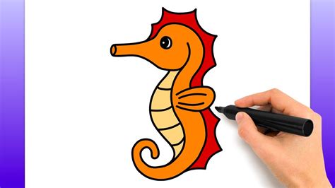 Cómo Dibujar Un Caballito De Mar Fácil Tutorial De Dibujo Paso A Paso