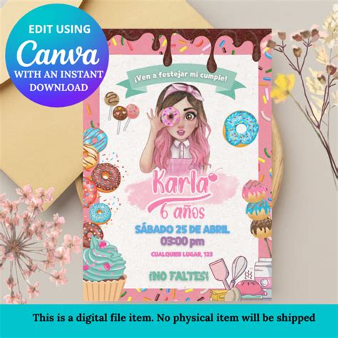 Invitaci N Editable Mis Pastelitos Edita Con Canva
