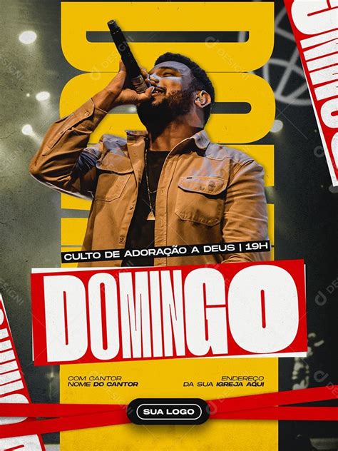 Culto De Adoração a Deus Domingo Social Media PSD Editável zip