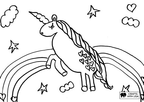 Unicorn Rainbow Coloring Page Crafts With Lisa