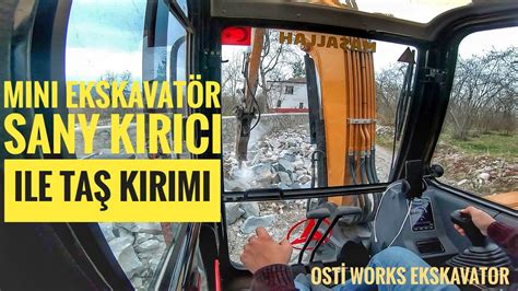 SANY SY60C EKSKAVATÖR KEPÇE DUVAR TAŞI KIRIYOR KIRICI KULLANIMI