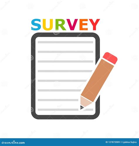 Survey Vector Icon Survey Clipboard Simple Survey Document Stock