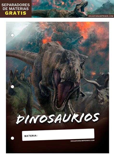 Gratis Car Tulas O Separadores De Materias De Dinosaurios Para
