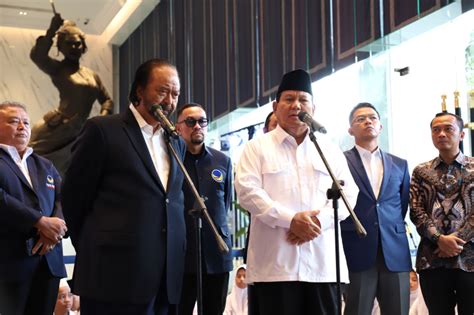 Presiden Terpilih Prabowo Subianto Bertemu Surya Paloh Untuk