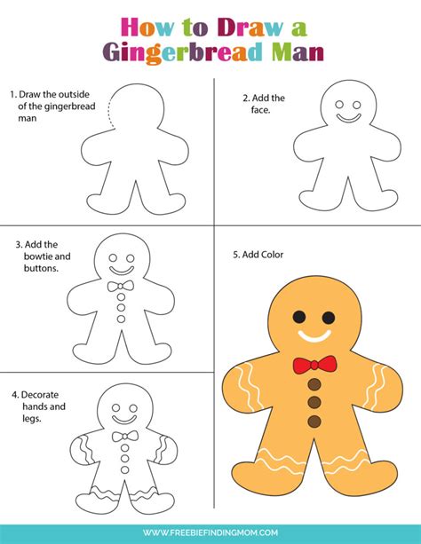 How To Draw A Gingerbread Man Easy Step By Step Tutorial