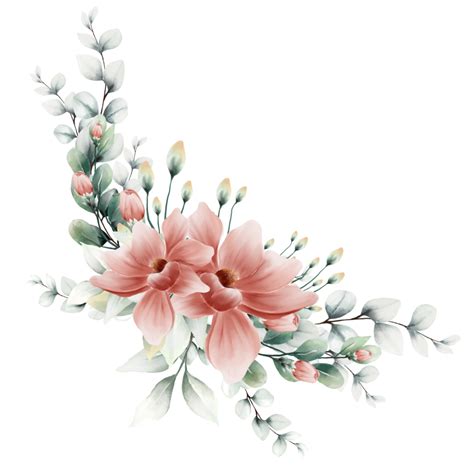 Ramo De Flores Acuarela Png Acuarela Flor Ramo De Flores Png Y Psd
