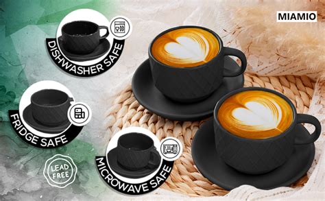 MIAMIO 6 tazas de café expreso de gres de 2 5 onzas juego moderno