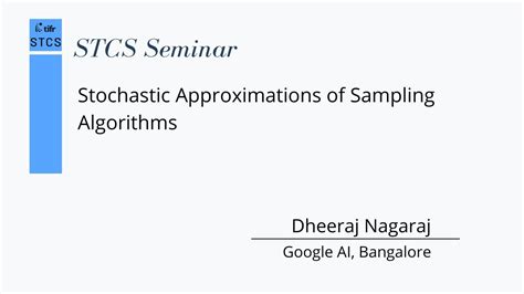 stochastic approximations of sampling algorithms youtube