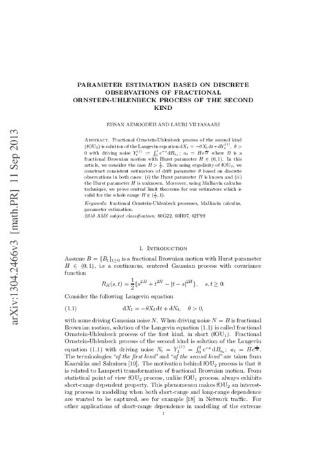 pdf parameter estimation based on discrete observations of fractional ornstein uhlenbeck