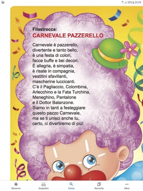 Pin Di Silvia Lucca Su Scuola Filastrocche Carnevale Carnevale Scuola