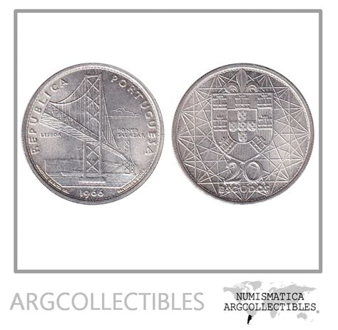 Portugal Moneda Escudos Plata Puente Salazar Km Unc