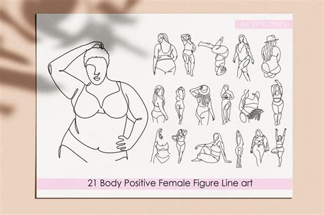Body Positive Female Figure Line Art 1268862