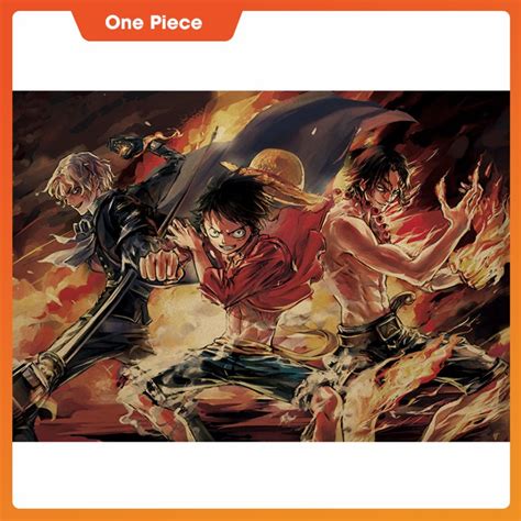 Ảnh Poster One Piece 3 anh em Luffy Sabo và Ace Shopee Việt Nam