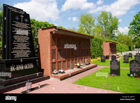 Powazki Military Cemetery In Warsaw Poland Monument Commemorates