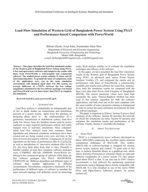 pdf load flow simulation of western grid of bangladesh power system using psat and performance