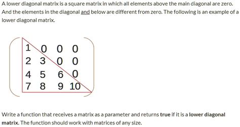 solved a lower diagonal matrix is a square matrix in which all elements above the main diagonal