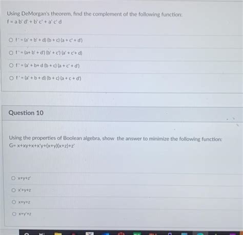 solved using demorgan s theorem find the complement of the