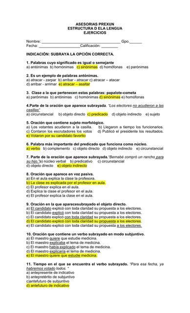Estructura Examen Evau Lengua Image To U