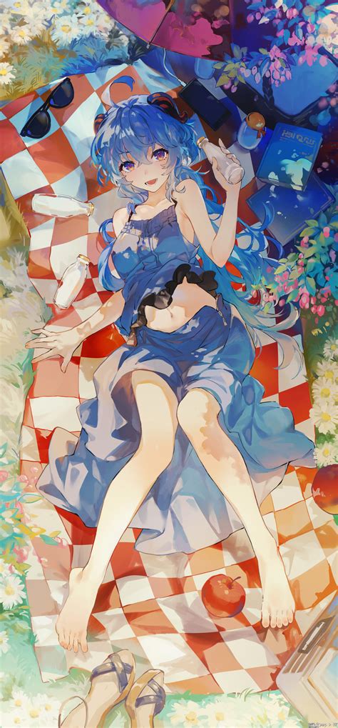 Wallpaper Genshin Impact Artwork Ganyu Genshin Impact Anime Girls Blue Hair Goat Ears