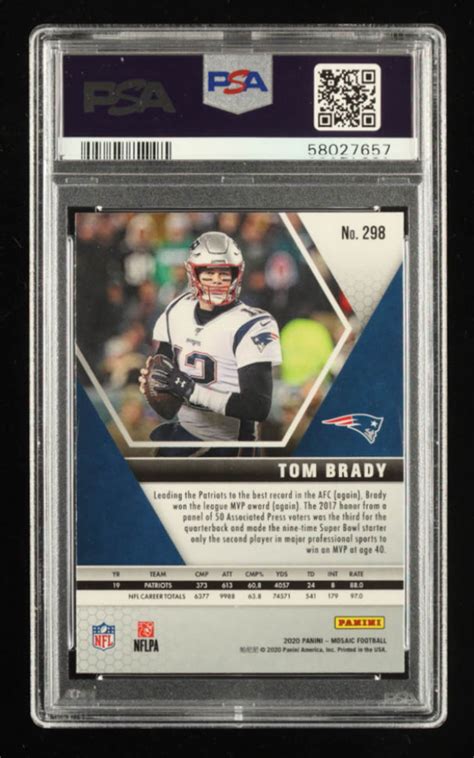 Tom Brady 2020 Panini Mosaic 298 MVP PSA 10 Pristine Auction