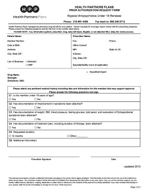 Fillable Online Atypical Antipsychotics Under 18 Renewal Fax Email