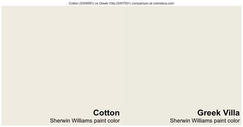 Sherwin Williams Cotton Vs Greek Villa Color Side By Side