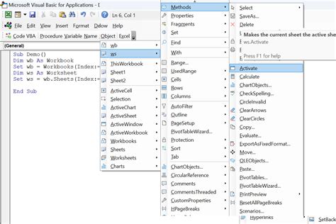 VBA To Activate A Sheet In Excel