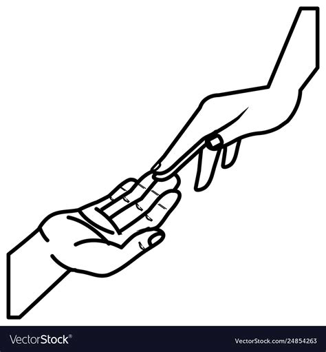 Hands Human Touching Icon Royalty Free Vector Image