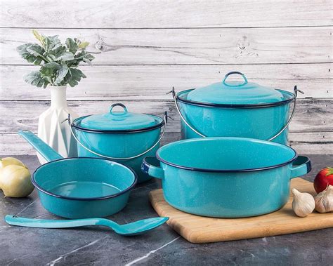 Batería de Cocina Cinsa Villa Linda 7 Piezas de Acero Vitrificado