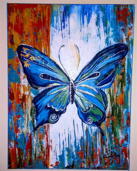 Mariposa Pinturas Abstractas Arte En Lienzo Pinturas Florales