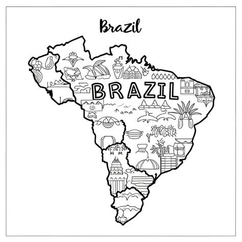 Desenhos de Imprimível Mapa do Brasil para Colorir e Imprimir