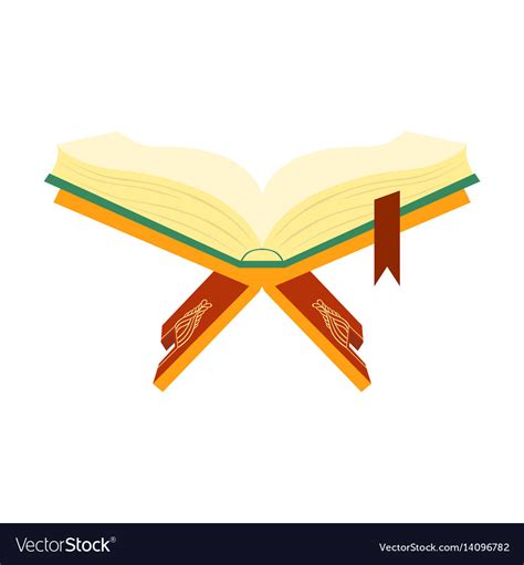 Quran Holy Book Muslims On A Wooden Book Stand Vector Image