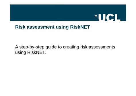 pdf risk assessment using risknet ucl dokumen tips