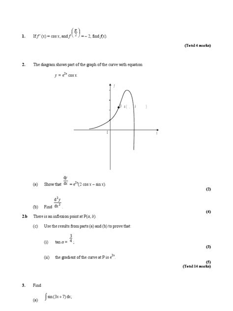 trigonometry and calculus past paper questions trigonometric functions pi