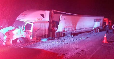 Hoy Tamaulipas Accidentes En Tamaulipas Trailer Choca Contra Muros De