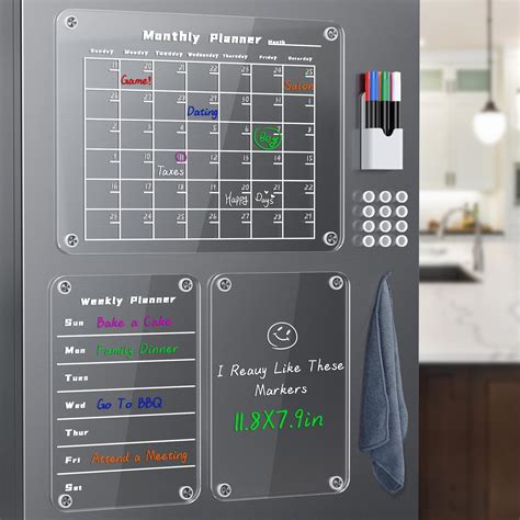 Amazon Acrylic Magnetic Calendar For Refrigerator Set X