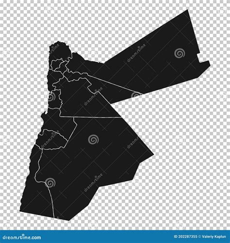 Jordan Map Vector Solid Contour And State Regions On Transparent