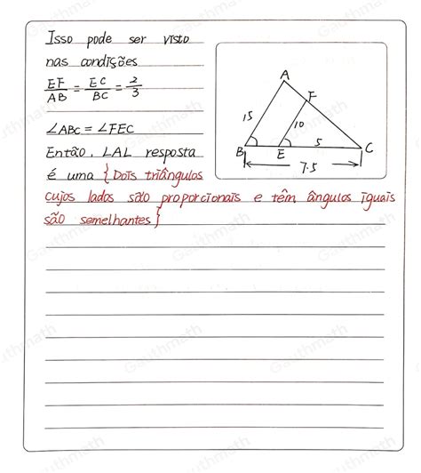 Solved A figura a seguir é formada por dois triângulos geometry