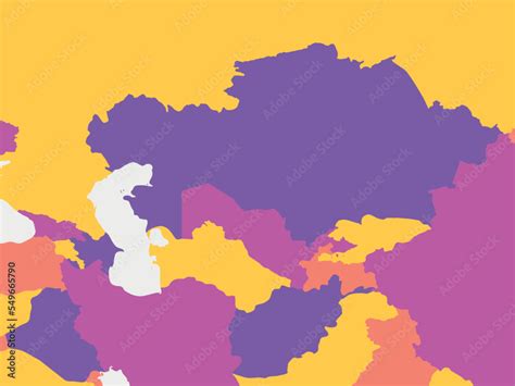 Central Asia Blank Map High Detailed Political Map Of Central Asian