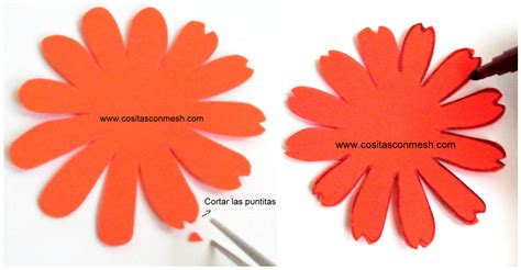 Cómo hacer flores en goma eva paso a paso cositasconmesh