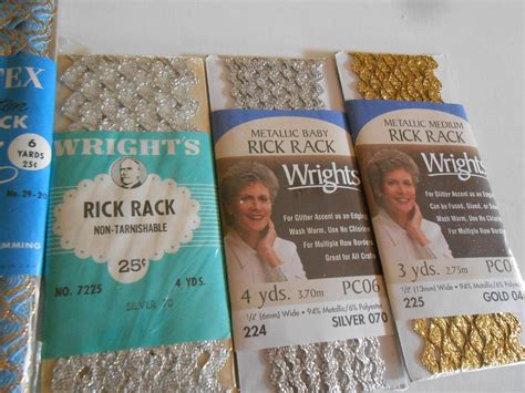 Vintage Metallic Rick Rack Wright S Trimtex F Etsy