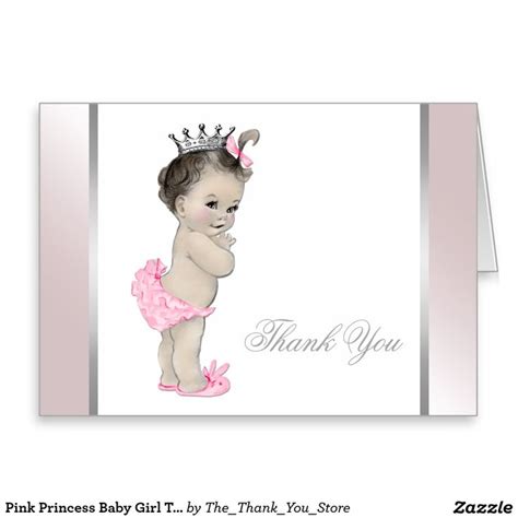 Pink Princess Baby Girl Thank You Zazzle Princess Baby Shower