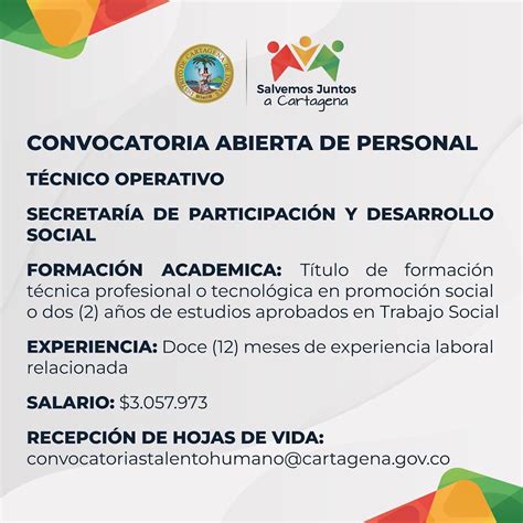 Alcaldía de Cartagena on Twitter CartagenaConvoca Conoce las