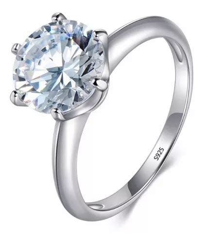 Anillo De Compromiso Plata 925 Piedra Zirconia 2k Premium Meses Sin