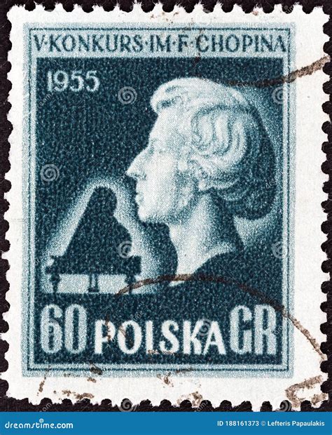 POLAND CIRCA 1955 A Stamp Printed In Poland Shows Bust Of Chopin