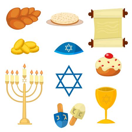 Os ícones judaicos dos símbolos tradicionais da igreja do judaísmo